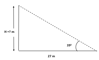 On level ground, you stand 27.0 m from the base of a tree and determine ...