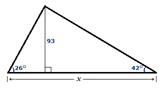 Find x correct to 2 decimal places. Note: The triangle is not drawn to ...
