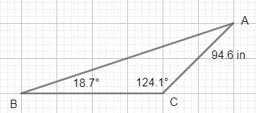 Determine the remaining sides and angles of the triangle ABC ...