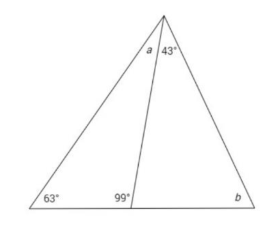Find the value of a in the triangle below. | Homework.Study.com