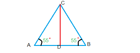 The base of an isosceles triangle measures 108 feet and forms an angle ...
