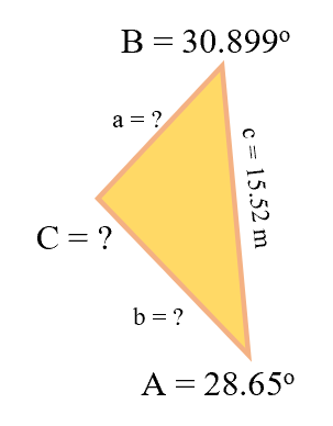 Determine the remaining sides and angles of the triangle ABC. (Round to ...