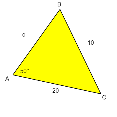 Solve the triangle \triangle ABC if A = 50^\circ, \ a = 10, \text{ and ...