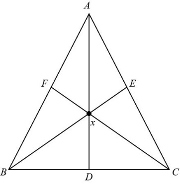 In triangle ABC, medians AD, BE and CF intersect at point X. If AX=3x+2 ...