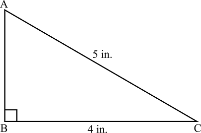 Find the area of the triangle with side lengths 4 in. and 5 in ...