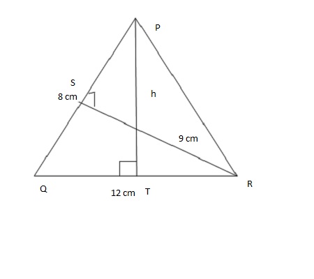 Two sides of a triangle are 8 cm and 12 cm long, and the altitude to ...