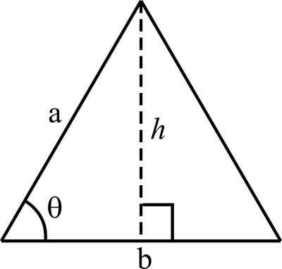 Show that the area of a triangle with sides of lengths a and b and with ...
