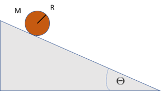 A solid sphere of uniform density starts from rest and rolls without ...