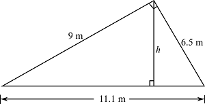 A roof has a cross section that is a right triangle. The diagram shows ...