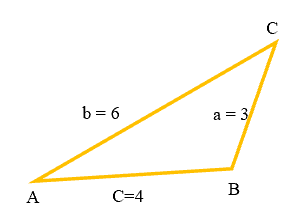 Find all angles, then find the area if the three sides measure 3, 6 and ...
