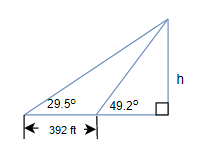 Find h as indicated in the figure. | Homework.Study.com