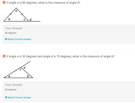 What angles solve these problems? | Homework.Study.com