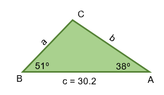 Use the Law of Sines to solve the triangle. Round your answers to two ...