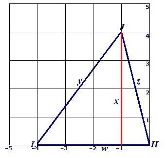The red line in the figure is an altitude of triangle HJL. Using right ...