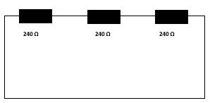 Three 240 ohms resistor can be connected together in four different ...