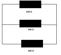 Three 240 ohms resistor can be connected together in four different ...