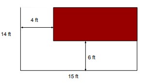 Find the area of the region that is NOT shaded. | Homework.Study.com