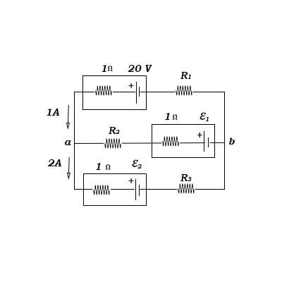 Find the emf's E_1 and E_2 in the circuit of the figure below, and find ...