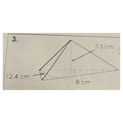 Calculate volume of the pyramid (see figure). | Homework.Study.com