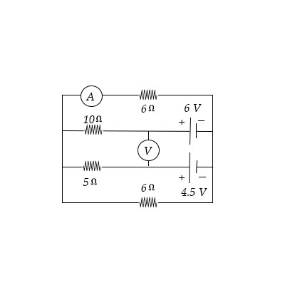 What are the expected readings of the ammeter and voltmeter for the ...