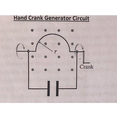 The diagram below is a crank hand of a generator connected to a ...