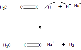 Draw a mechanism for the reaction of propyne with sodium hydride. In ...
