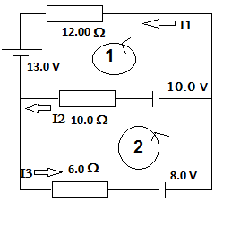 Using Kirchhoff's loop and junction rules determine the currents I_1, I ...