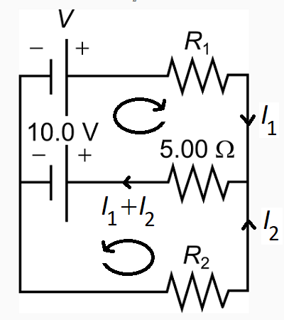 Consider the following figure. (Assume R1 = 29.0 ohms, R2 = 24.0 ohms ...