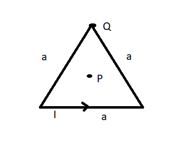 An equilateral triangle shaped wire loop with a side length of a = 28.5 ...