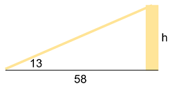 You are measuring the height of a water slide. You stand 58 meters from ...