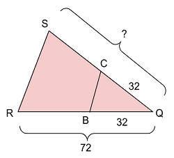 Find the missing length SQ. The triangles in a pair are similar ...