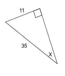 Find the angle x in the triangle below. | Homework.Study.com