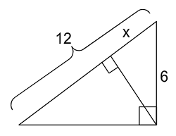 Find the value of length x in the given triangle. | Homework.Study.com