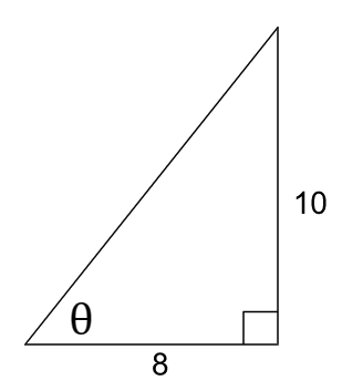 Given the triangle below, find the angle theta. Give your answer in ...