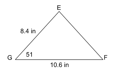 What is the area of the triangle to the nearest tenth of a square inch ...