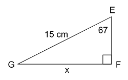 Calculate the value of x in the triangle EFG. | Homework.Study.com