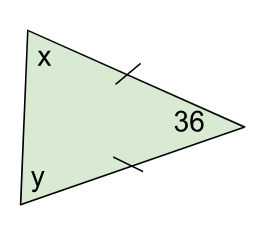 Find the value of the missing angles x and y. | Homework.Study.com