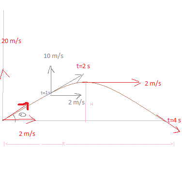 A ball tossed upward at an initial angle has an initial vertical ...