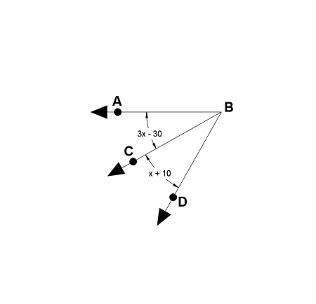 If angle ABC is congruent to angle CBD, find x. | Homework.Study.com