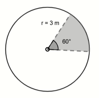 A sector of a circle has a central angle of 60^o. Find the area of the ...