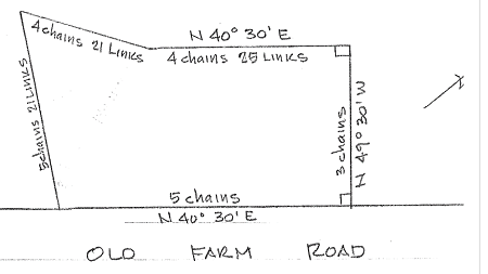 Determine the area of the enclosed property in square feet and acres ...