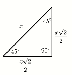 Use special right triangles to state the value of the six trigonometric ...