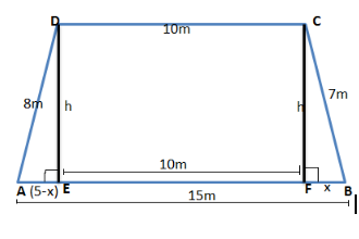 The parallel sides of a trapezium are 15 m and 10 m long and its non ...