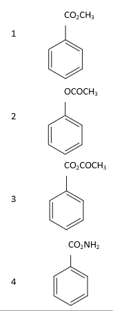 Rank the following based on decreasing electron density in attached ...