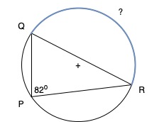 Find the measure of the arc indicated below. | Homework.Study.com