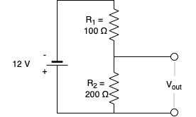 Consider the circuit below, where V_{in} = 12 \; V. Find the current ...