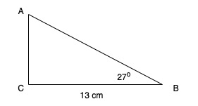 Find the length of AC in the following right triangle. | Homework.Study.com