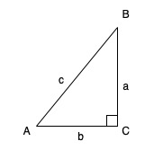 Consider the following right triangle, where a = 12, \; b = 5, \; c ...