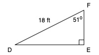 Consider the following triangle with a side of length 18 feet. Find m ...