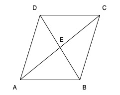 Consider rhombus ABCD with diagonals AC and DB. If AC = 6 and DB = 4 ...